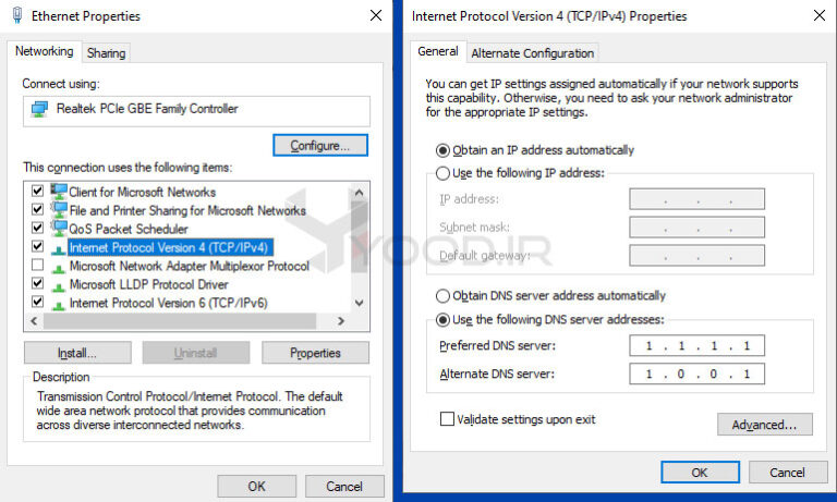 آموزش تغییر dns در تمامی دستگاه ها و سیستم عامل ها - وبسایت آموزشی YOOD