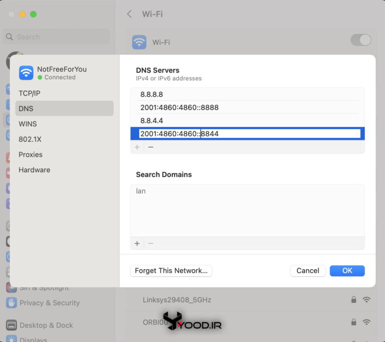 آموزش تغییر dns در تمامی دستگاه ها و سیستم عامل ها - وبسایت آموزشی YOOD